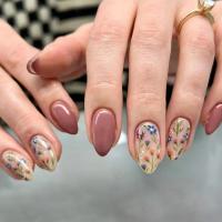 China Hot Sale Almond False Nails High Quality ABS Fake Nail Flower Pattern Press on Nail Manufacturer for sale