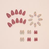 China Hot Sale Almond False Nails High Quality ABS Fake Nail Flower Pattern Press on Nail Manufacturer for sale