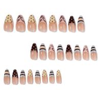 China Medium Almond Reusable French Tip Press On Nails Wholesale for sale