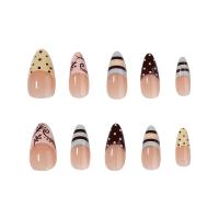 China Medium Almond Reusable French Tip Press On Nails Wholesale for sale