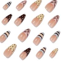 China Medium Almond Reusable French Tip Press On Nails Wholesale for sale