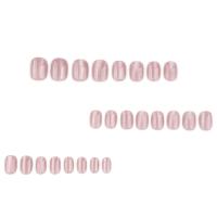 China 24Pcs Nude Cat Eyes Press On Nails OEM ODM Round Cat Eye Nails for sale