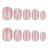 China 24Pcs Nude Cat Eyes Press On Nails OEM ODM Round Cat Eye Nails for sale