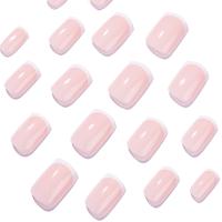 China Custom Packaging Middle Square French Tip False Nails Safe For Nail for sale