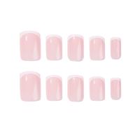 China Custom Packaging Middle Square French Tip False Nails Safe For Nail for sale