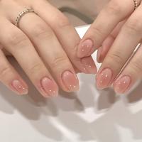 China CE Cat Eyes Press On Nails ODM Short Almond Fake Nails Solid Color for sale