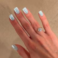 China Instant Manicure Glossy Solid Color Fake Nails Private Label Blue Press On Nails for sale