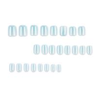 China Instant Manicure Glossy Solid Color Fake Nails Private Label Blue Press On Nails for sale