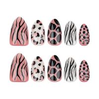 China OEM ODM Leopard Print Press On Custom Nails Short Almond Low Moq for sale