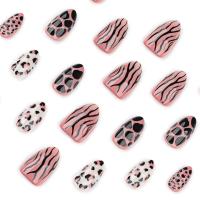 China OEM ODM Leopard Print Press On Custom Nails Short Almond Low Moq for sale