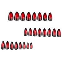 China Gradient Red Custom Press On Nails Long Lasting Reusable Bespoke Press On Nails for sale