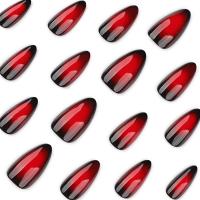 China Gradient Red Custom Press On Nails Long Lasting Reusable Bespoke Press On Nails for sale