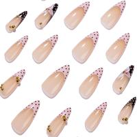 China 24 Pcs Flower Design French 3D Artificial Nails No Nail Damage for sale