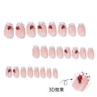 China Medium Round French Design 3D Press On Nails Custom Packaging for sale
