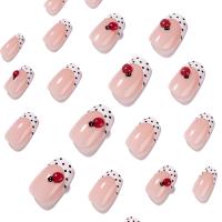 China Medium Round French Design 3D Press On Nails Custom Packaging for sale