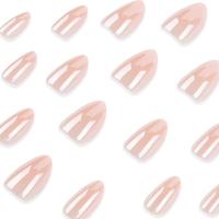 China Long Lasting Glossy Solid Color Fake Nails FDA Round Press On Nails for sale