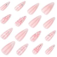 China 3D Ombre Rhinestone Press On Nails Private Label False Nails With Gems for sale