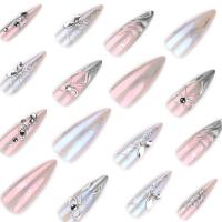 China 3D Silver Custom Press Nails Rhinestonerfly Private Label Service for sale