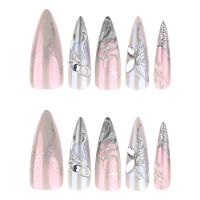 China 3D Silver Custom Press Nails Rhinestonerfly Private Label Service for sale