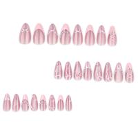 China Long French Cat Eye Press On Nails Almond 3D Design Grunge Style for sale
