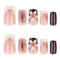 China Long Square Glossy Finish 3D Fake Nails Private Label Service for sale