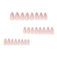 China Bow Long  Almond  French Tip Press On Nails Cat Eye Design for sale