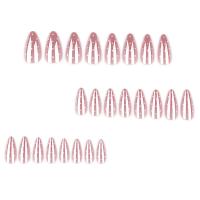 China Long Nude Almond Cat Eye Press On Nails MSDS Polka Dot Fake Nails for sale