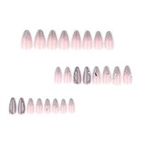China Long Almond Cat Eyes  Finish 3D Artifical Nails French Design for sale