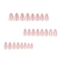 China MSDS Cat Eyes Fake Nails Polka Dot Glossy Almond Shape Long Nails for sale