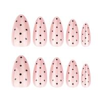 China MSDS Cat Eyes Fake Nails Polka Dot Glossy Almond Shape Long Nails for sale