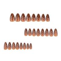 China OEM Red Cat Eye Nails MSDS Polka Dot False Nails Long Almond for sale