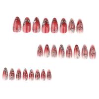 China Punk Style Gradient Butterfly Holiday Press On Nails Cool Long Almond Fake Nails for sale