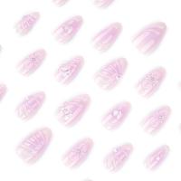 China Long Almond 3D Press On Nails Blush ABS Private Label Service for sale