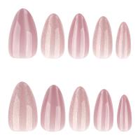 China Standard Cat Eye False Nails OEM Pink Almond Shape Nails FDA Approval for sale