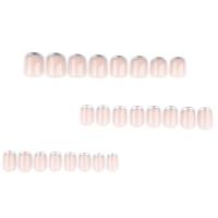 China Silver French Tip Press On Nails Short Square For Bulk Order for sale