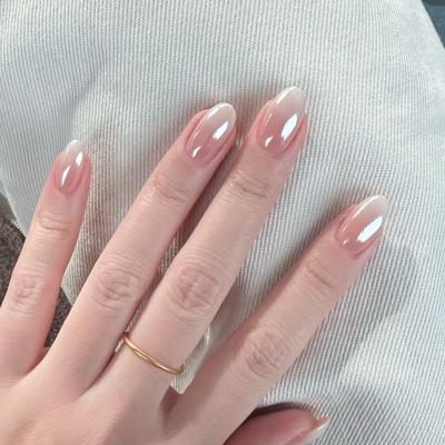 China MSDS Holographic Ombre Short Nails Gentle Long Ombre Press On Nails for sale