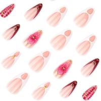 China Flowers Design Pattern False Nails Private Label Almond Press On Nails for sale