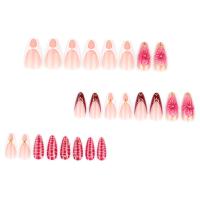 China Flowers Design Pattern False Nails Private Label Almond Press On Nails for sale