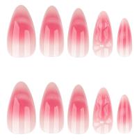 China 24 Pieces Ombre On Almond Nails Bow Ombre Press On Nails MSDS for sale
