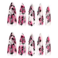 China Stiletto Long Bling Press On Nails Butterfly Fake Nails With Stones for sale