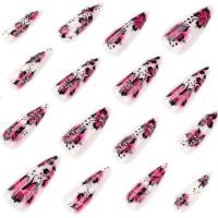 China Stiletto Long Bling Press On Nails Butterfly Fake Nails With Stones for sale