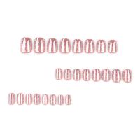 China Short Oval Pink Pattern Press On Nails Polka Dot Holographic Fake Nails for sale