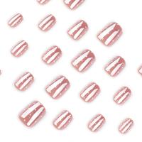 China Short Oval Pink Pattern Press On Nails Polka Dot Holographic Fake Nails for sale