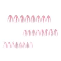 China Pink Holographic Press On Nails Medium Almond Polka Dot Nails FDA Approval for sale