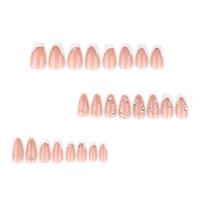 China Rhinestone 3D Press On Nails Private Label Long Almond Shaped Nails for sale