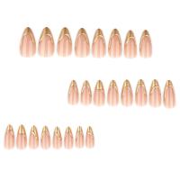 China Gilded Design 3D False Nails Private Label FDA Almond Long Nails for sale