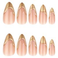 China Gilded Design 3D False Nails Private Label FDA Almond Long Nails for sale