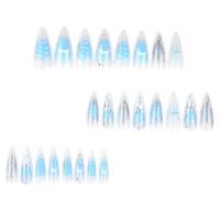 China Blush Design 3D Press On Nails FDA Almond Ombre Nails Long Luxury for sale