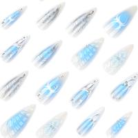 China Blush Design 3D Press On Nails FDA Almond Ombre Nails Long Luxury for sale