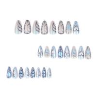 China Press On 3D Nails Ombre Private Label Almond Shape Long Nails for sale